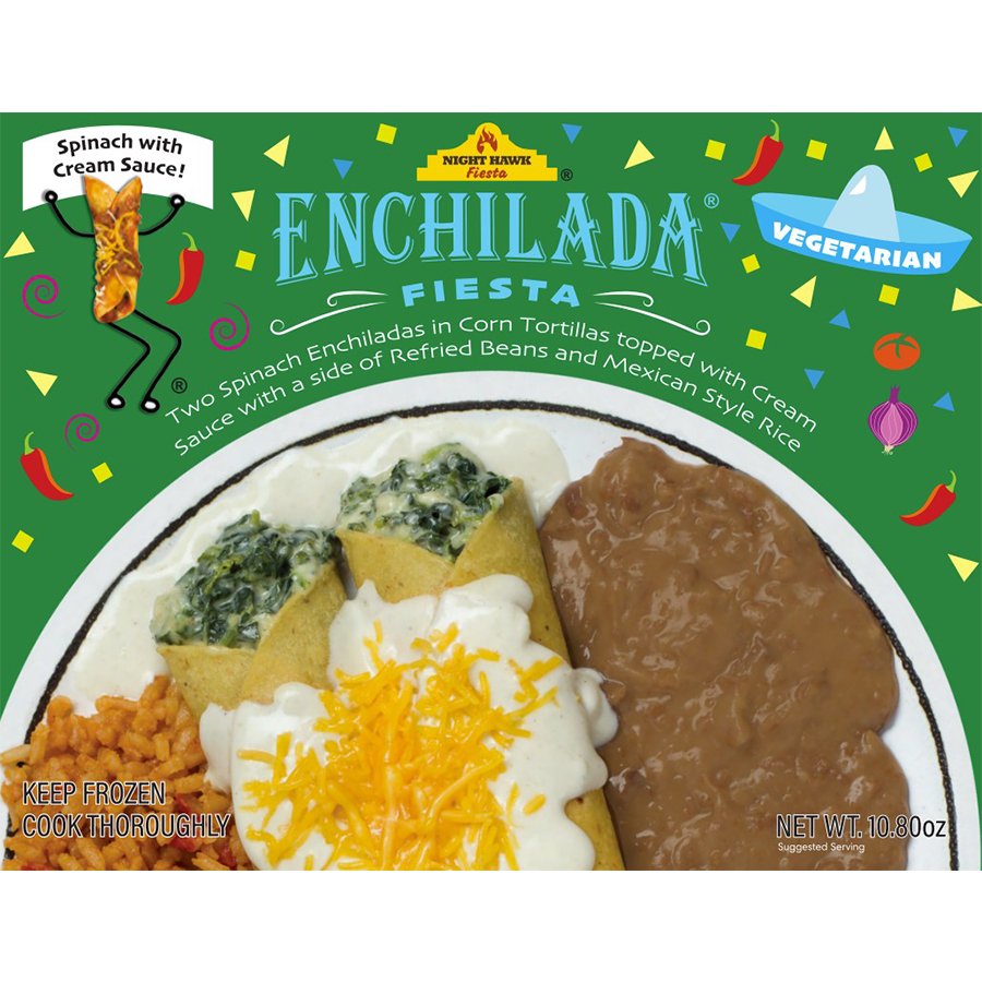 Night Hawk Spinach & Cream Sauce Enchiladas Frozen Meal - Shop Entrees ...