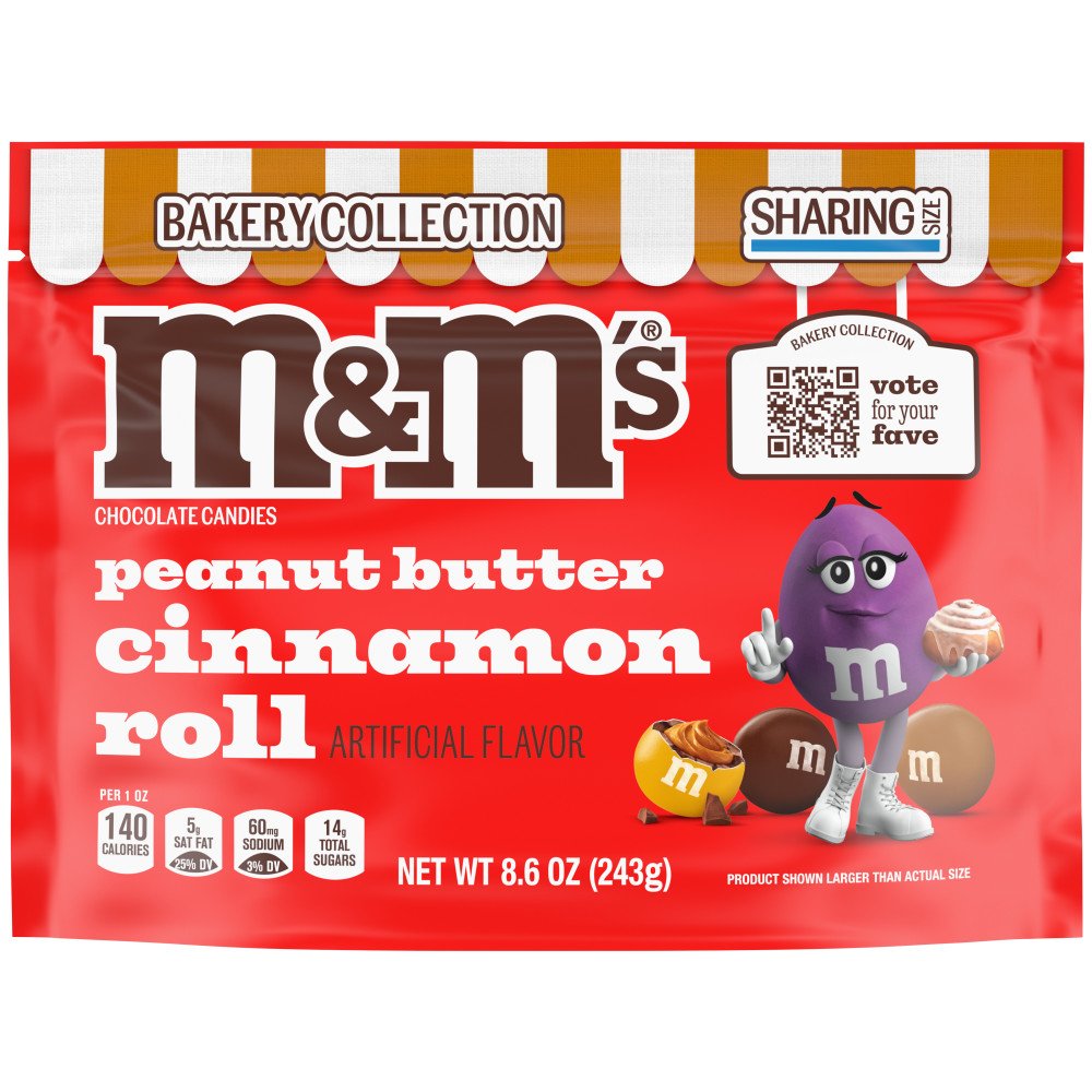 M&M'S Bakery Collection Peanut Butter Cinnamon Roll Chocolate Candy ...