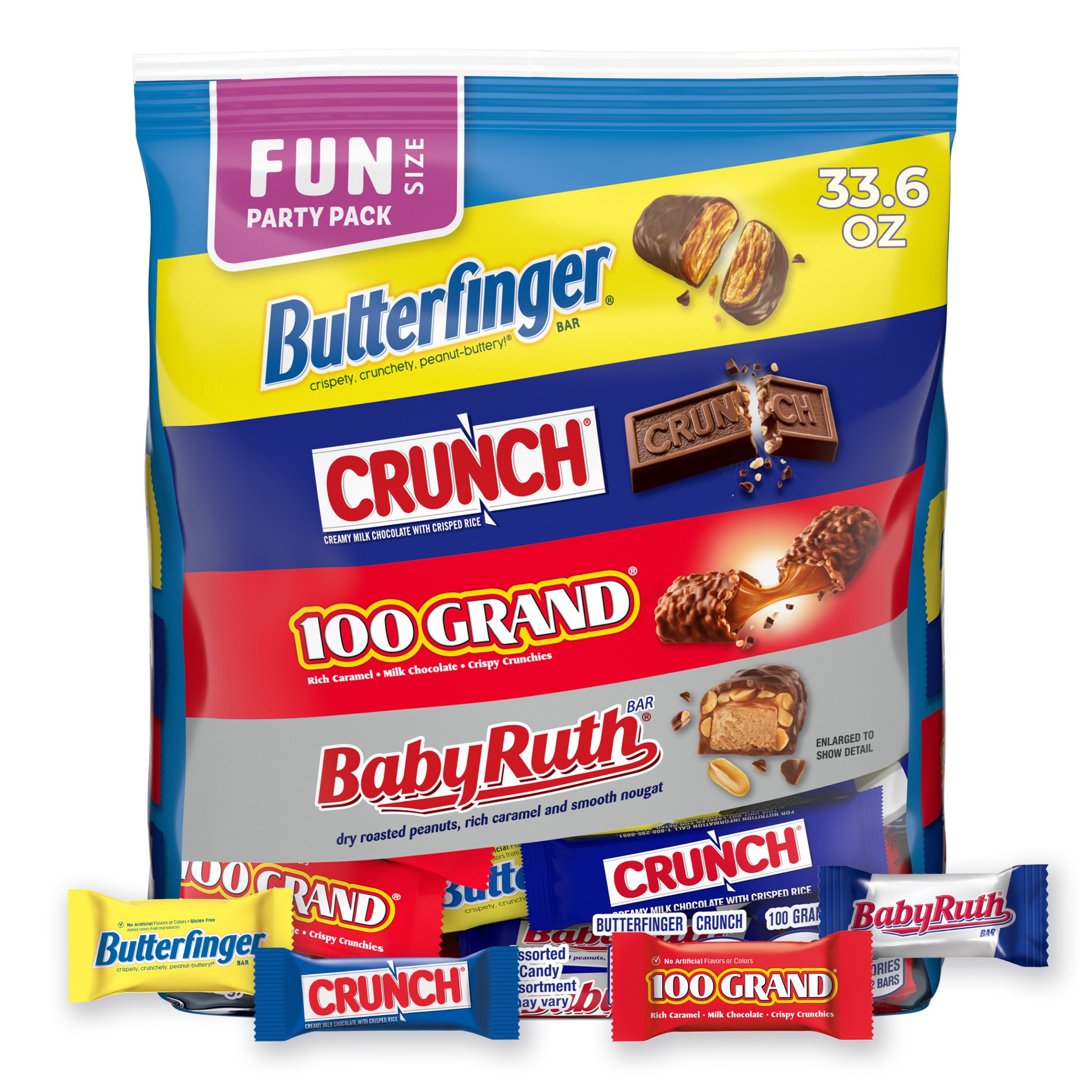 Butterfinger, Crunch, 100 Grand & Baby Ruth Assorted Fun Size Chocolate ...