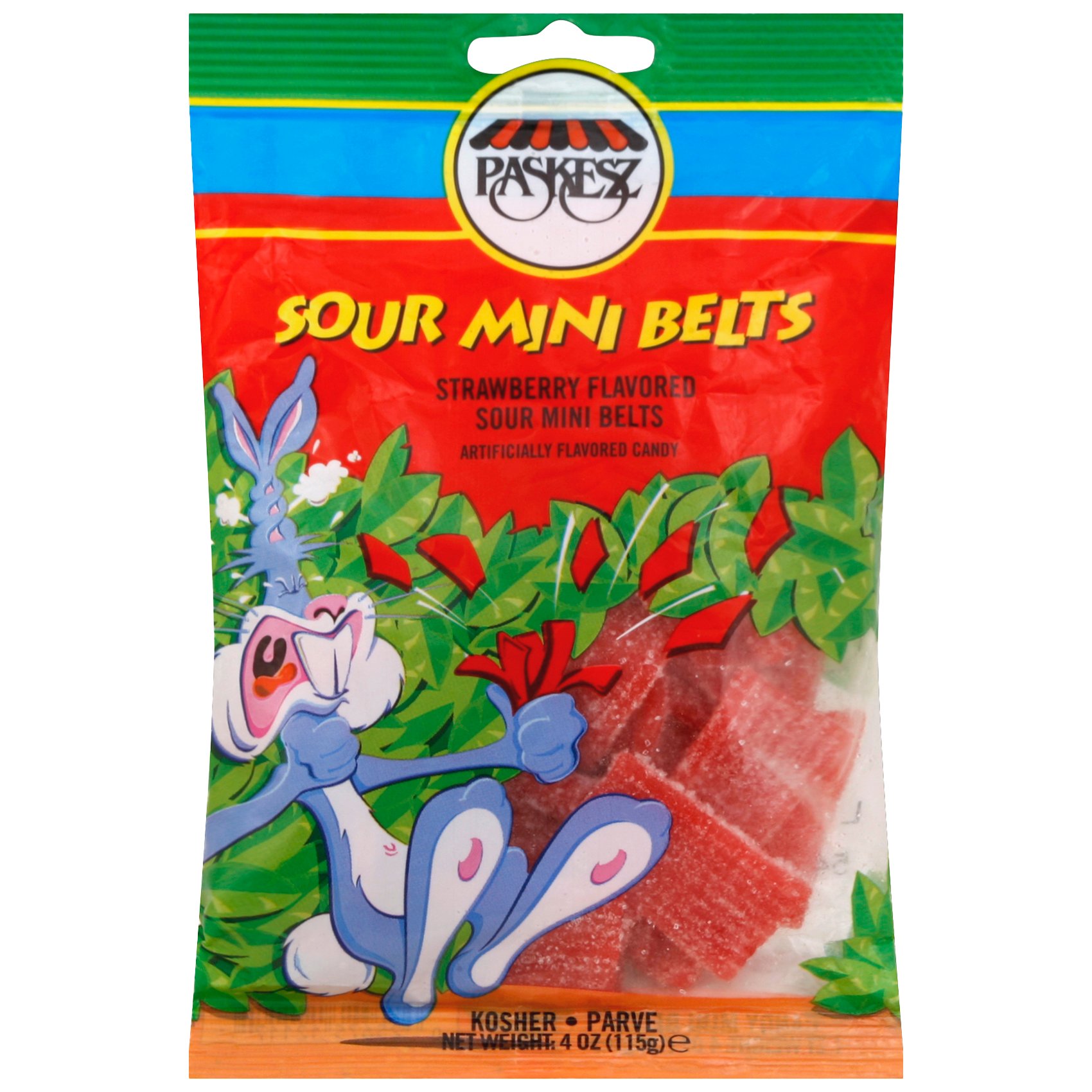 Paskesz Kosher Strawberry Sour Mini Belts Candy - Shop Candy at H-E-B