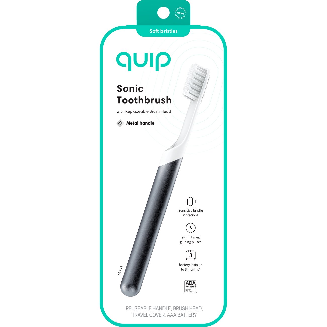 Quip Slate Metal Electric Sonic Toothbrush - Shop Toothbrushes at H-E-B