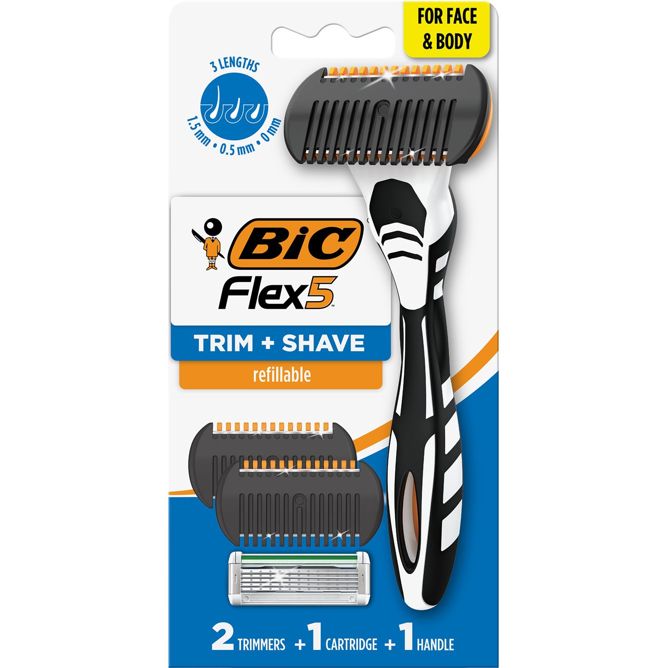 BIC Men's 5 Blade Refillable Trim & Shave Razor - Shop Razors & blades ...