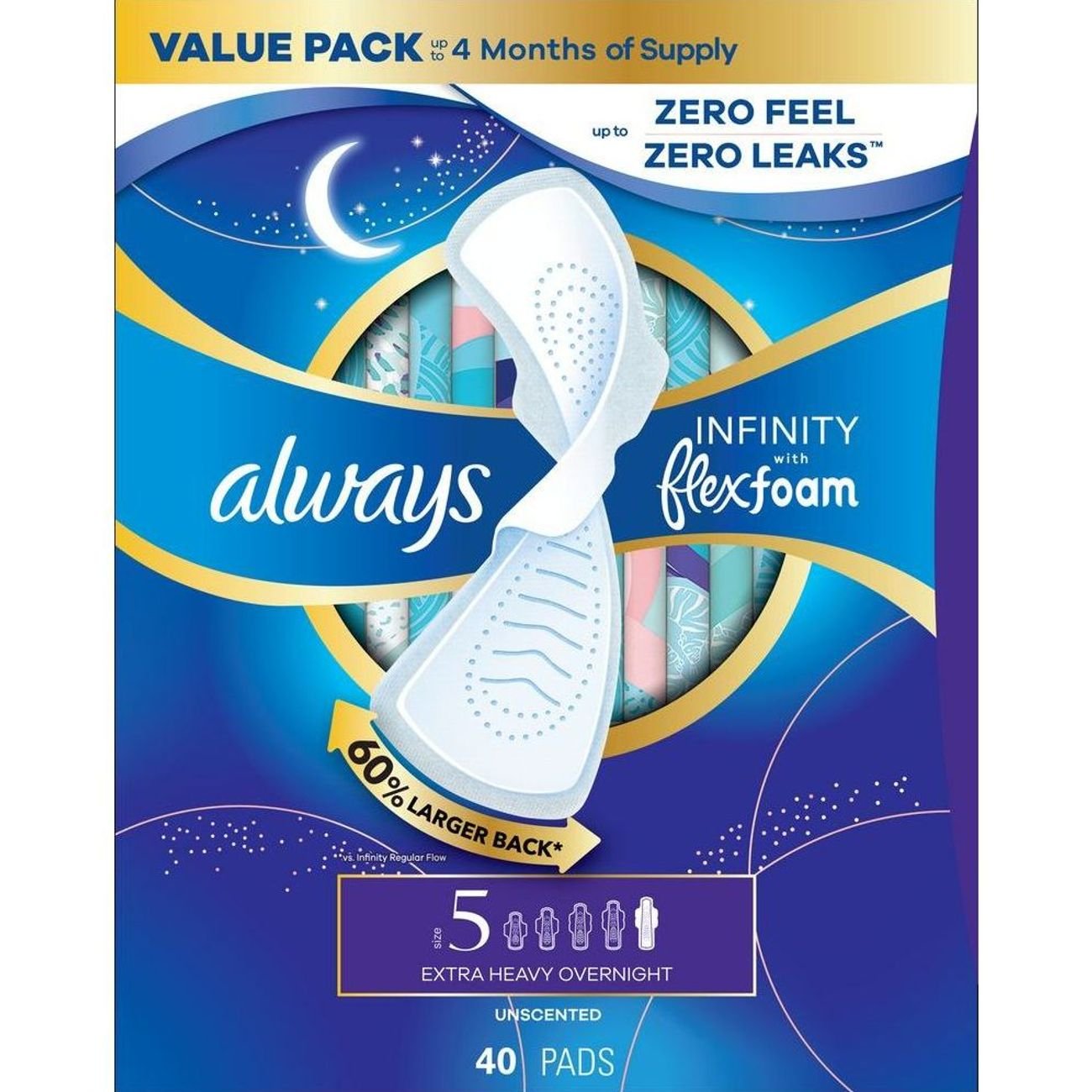 Always Infinity FlexFoam Extra Heavy Overnight Pad - Shop Pads & liners ...