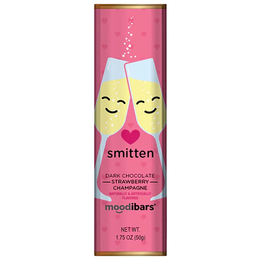 Astor Moodibars Smitten Strawberry Champagne Dark Chocolate Bar, 1.5 oz ...