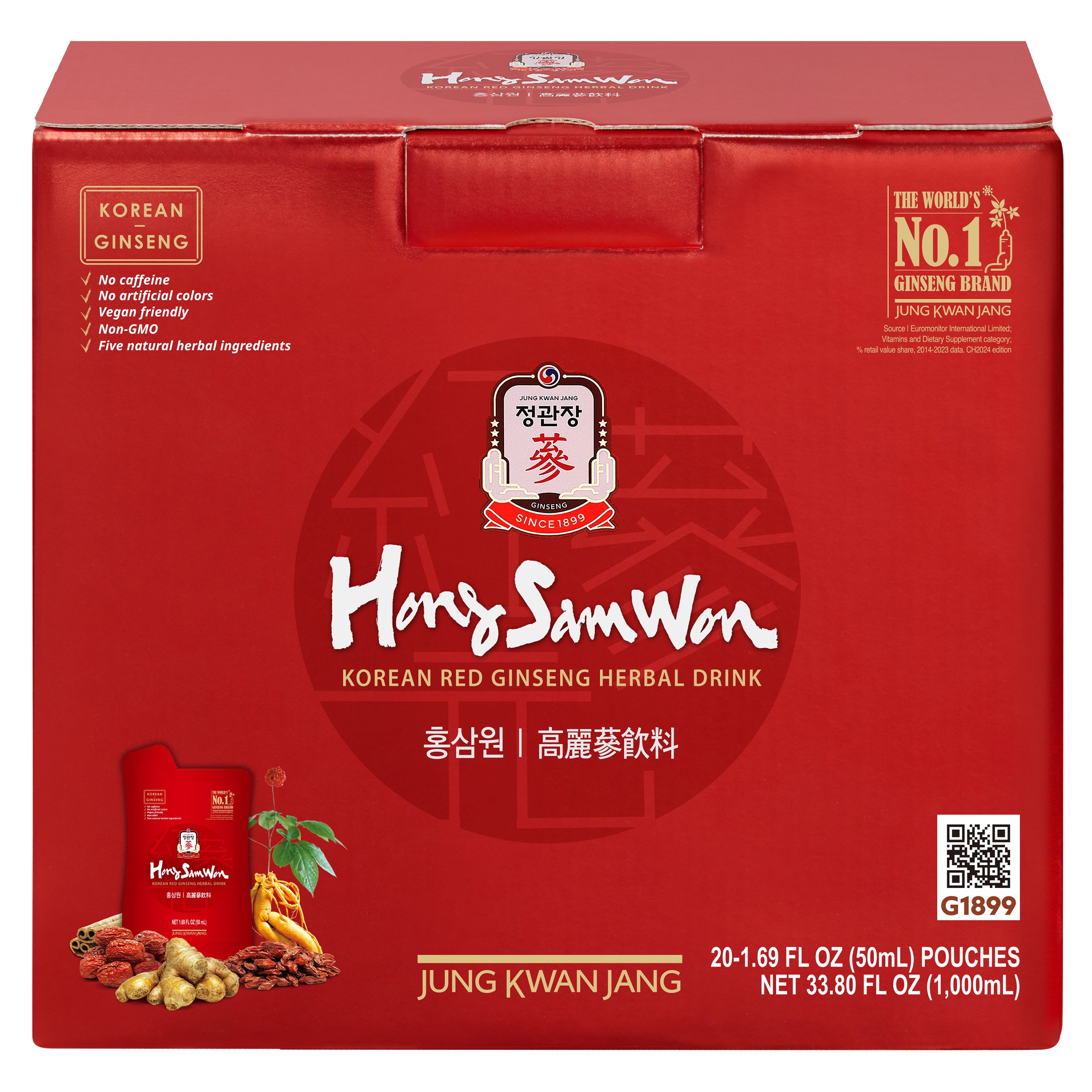 Jung Kwan Jang Hong Sam Won Korean Red Ginseng Drink Pouches - Shop ...