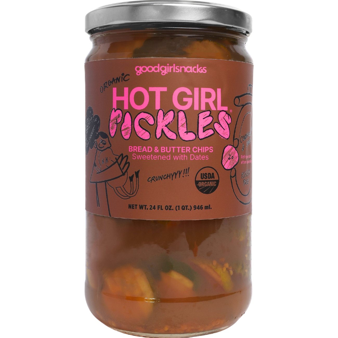 Hot Girl Pickles Organic Bread & Butter Chips, 24 oz | Central Market ...