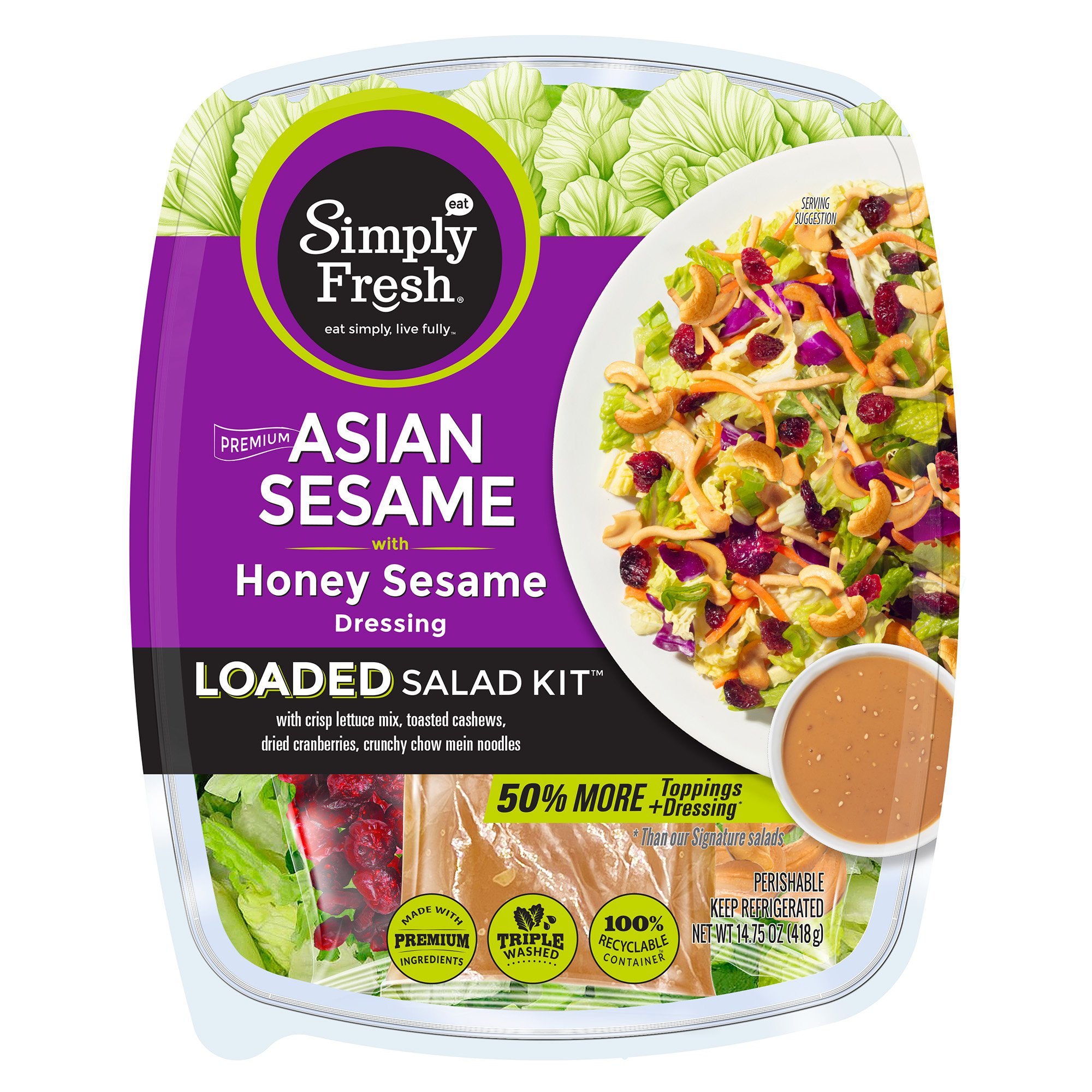 Simply Fresh Asian Sesame Loaded Salad Kit - Shop Salads at H-E-B
