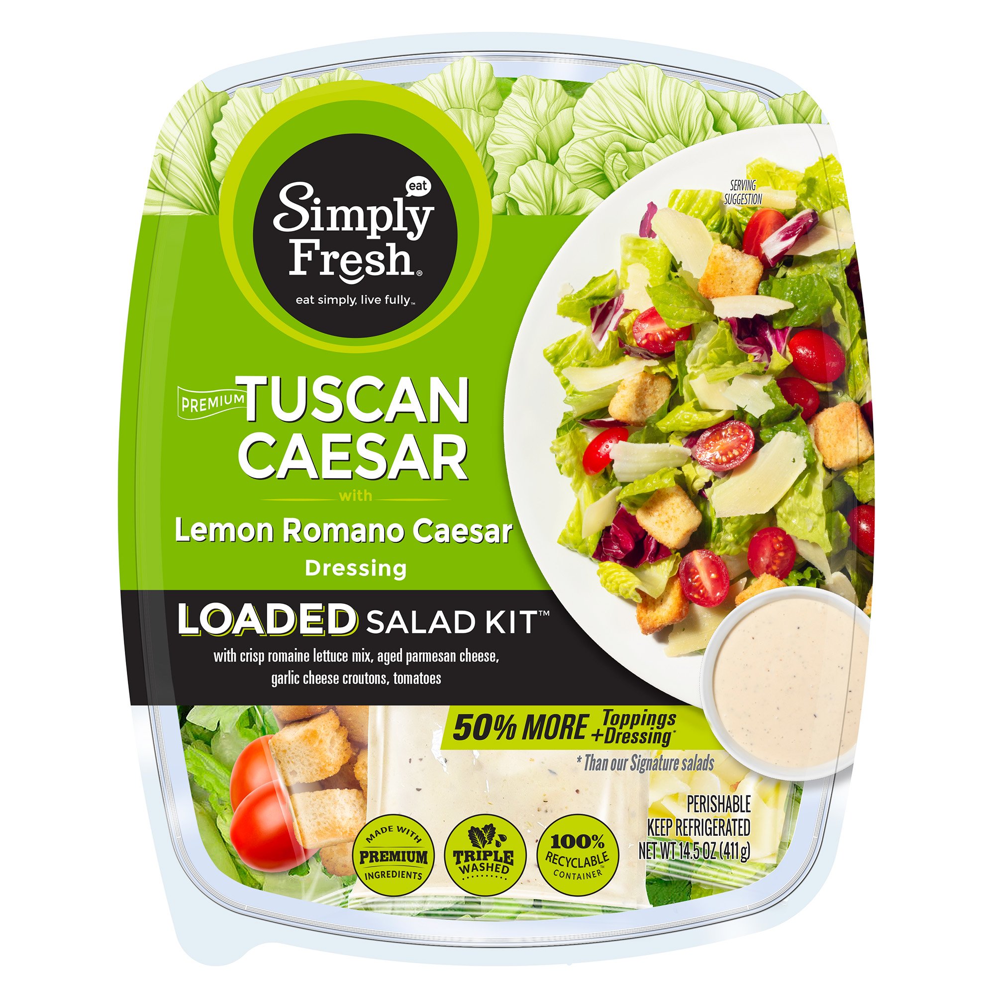 Simply Fresh Tuscan Caesar Loaded Salad Kit - Shop Salads at H-E-B