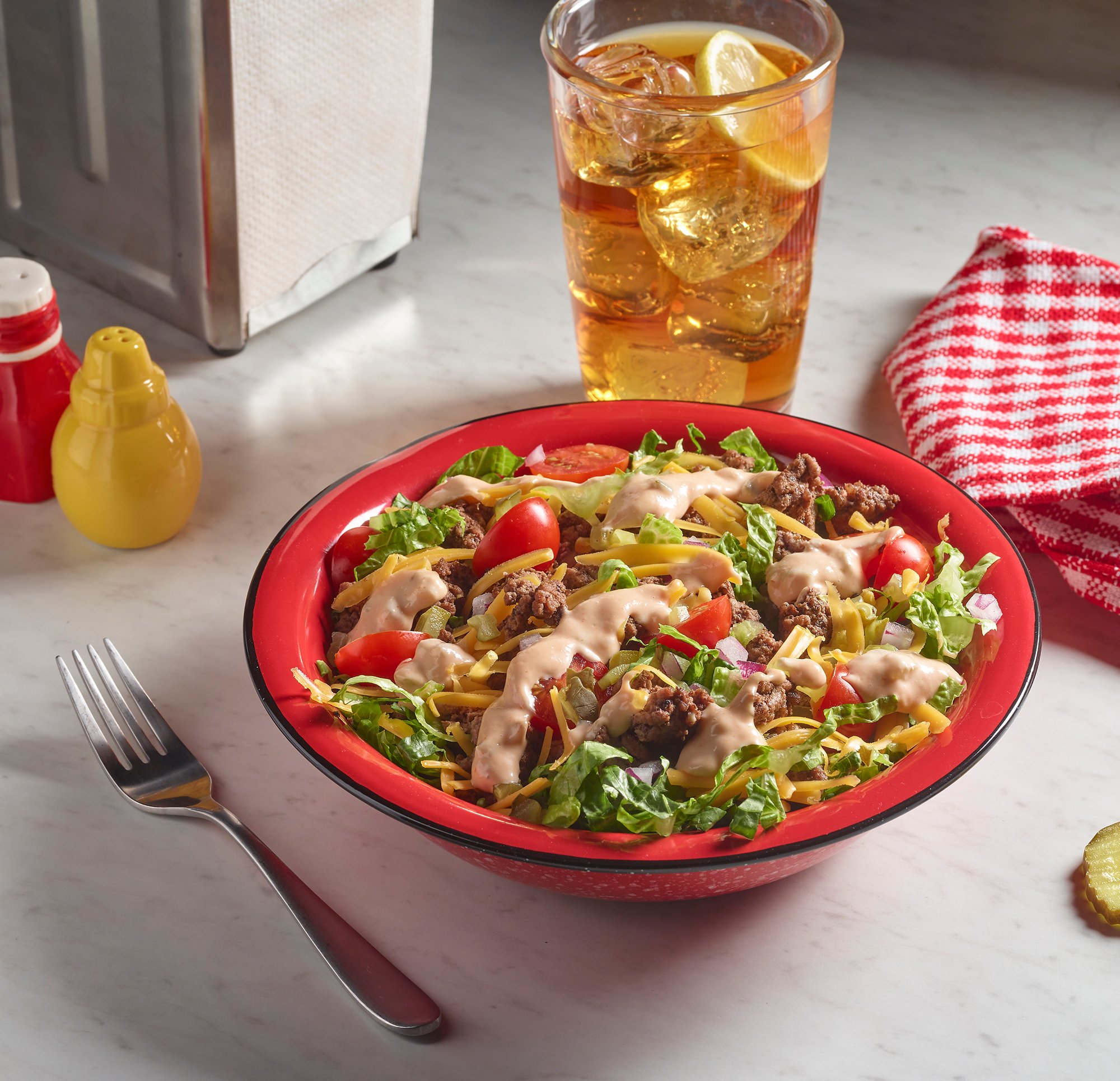 Carb Conscious Cheeseburger Salad Recipe from H-E-B