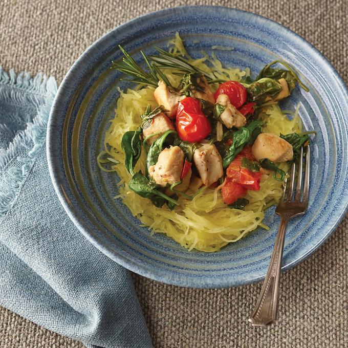 Chicken Breast with Roasted Rosemary Spaghetti Squash Recipe from H-E-B