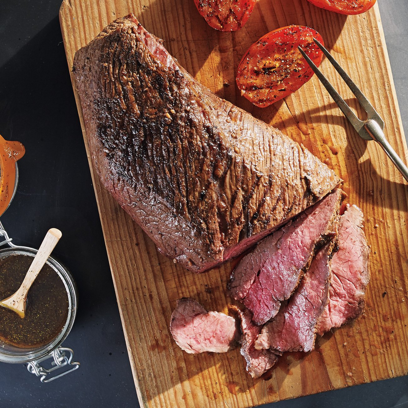 Grilled Tri Tip with Charred Tomatoes Recipe from H-E-B