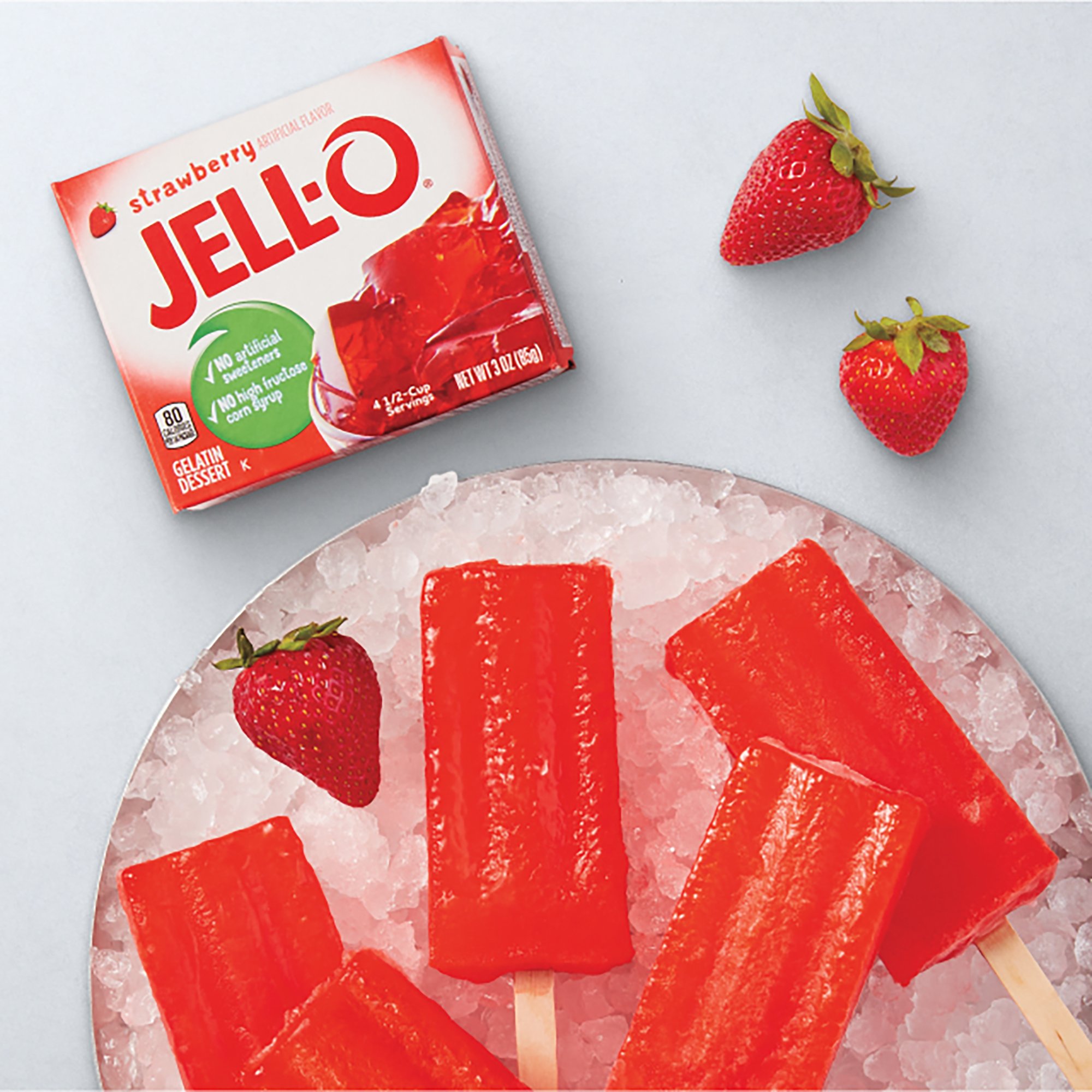 JELL-O Frozen Strawberry Pops Recipe from H-E-B