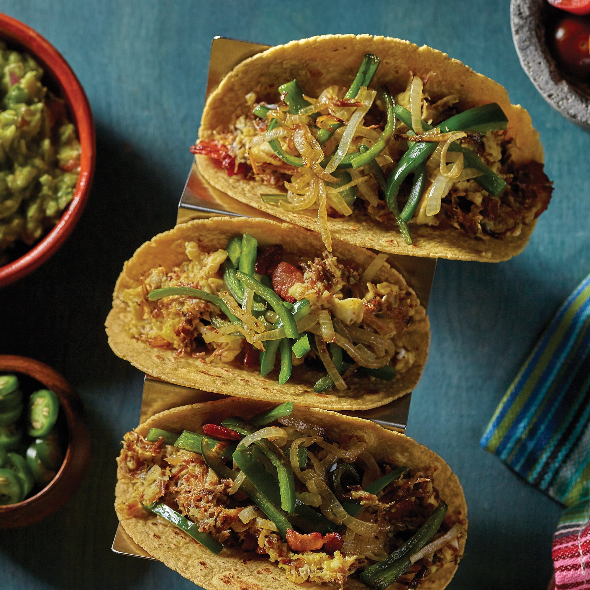 Machaca Breakfast Tacos with Rajas Recipe from H-E-B