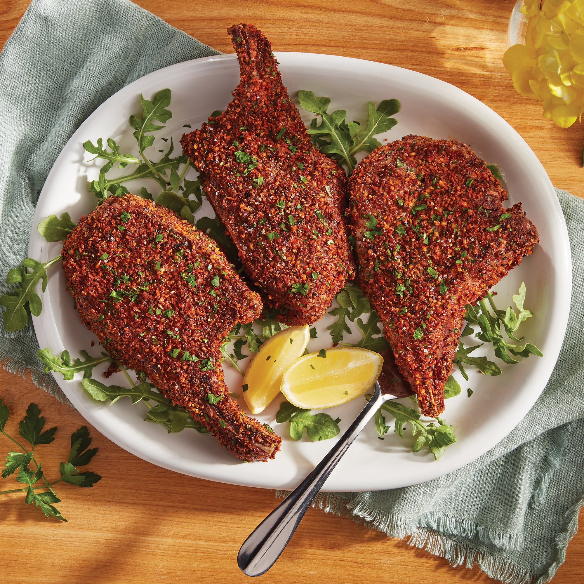 Mustard Crusted Pork Chops Recipe from H-E-B