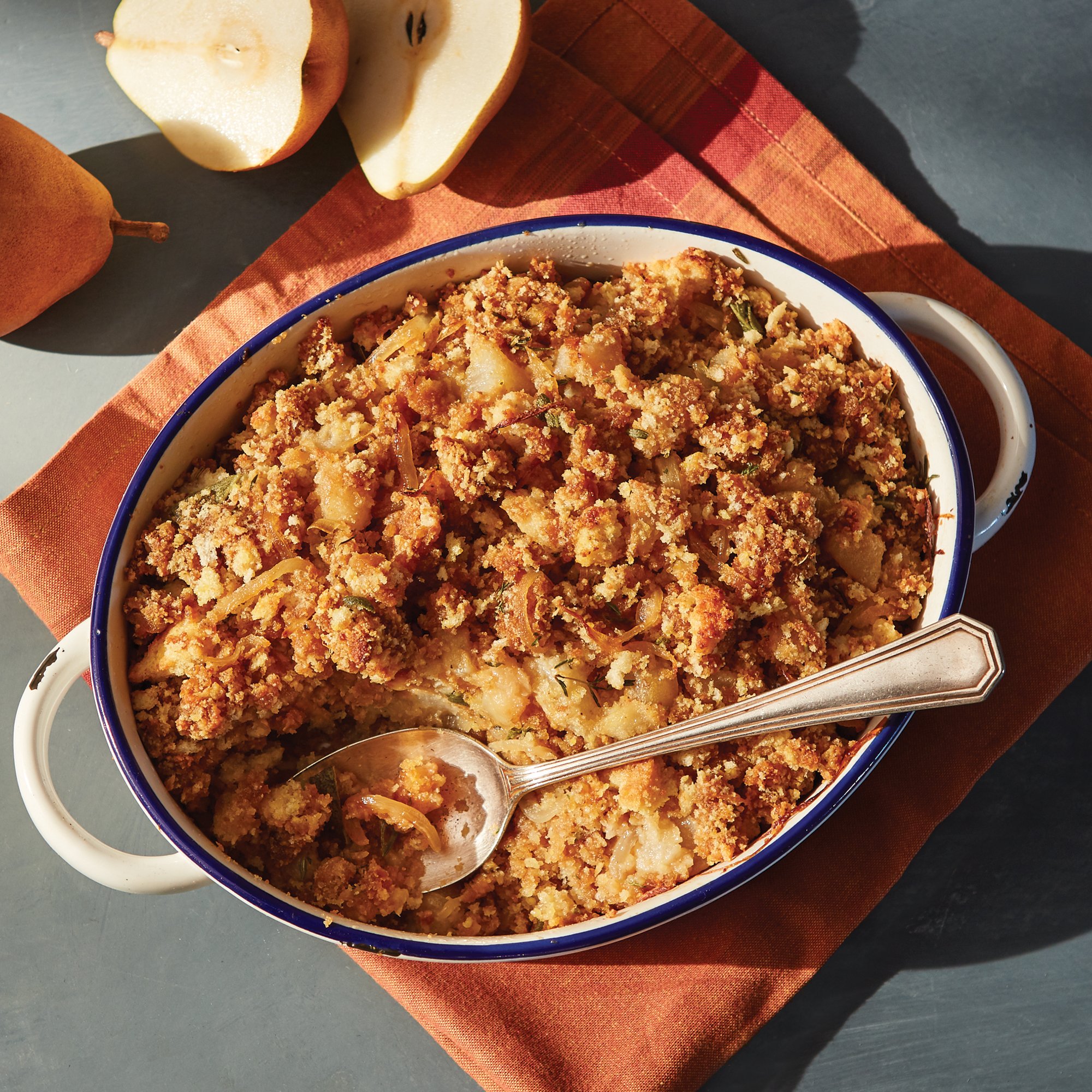 Savory Caramelized Onion & Pear Stuffing Recipe from H-E-B