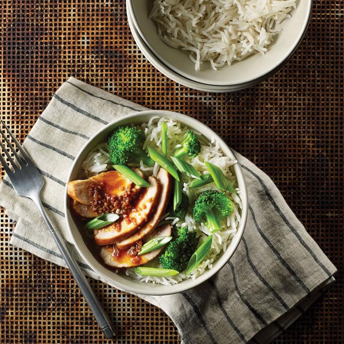 Sticky Bourbon Chicken and Rice Bowl Recipe from H-E-B