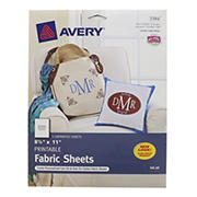 Avery 8.5" x 11" Printable Fabric Sheets - Shop School & Office ...