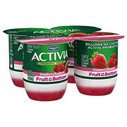 Dannon Activia Fruit on the Bottom Low-Fat Strawberry & Raspberry ...