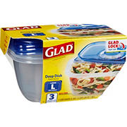 Glad Large Rectangle Deep Dish Containers and Lids - Shop Food Storage ...