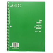 GTC 1 Subject College Ruled Spiral Notebook, Green - Shop School ...