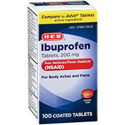 H-E-B Ibuprofen Fever & Pain Relief Coated Tablets – 200 mg - Shop ...
