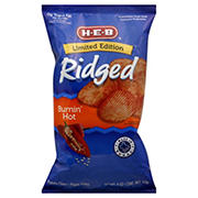 H-E-B Limited Edition Ridged Burnin' Hot Potato Chips - Shop Snacks ...
