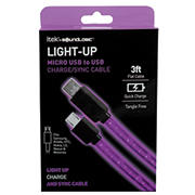 itek Purple Light-Up Micro USB to USB Cable - Shop Phone Chargers at H-E-B