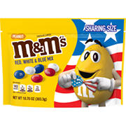 M&M'S Red White & Blue Peanut Patriotic Chocolate Candy Share Size Bag ...