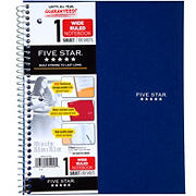 Mead Five Star 1 Subject Wirebound Wide Ruled Notebook, Navy - Shop ...