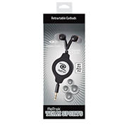 ReTrak Team Sports Black & Silver Retractable Earbuds - Shop ...