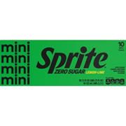 Sprite Zero Sugar Soda Mini 7.5 oz Cans - Shop Soda at H-E-B