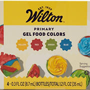 Wilton Primary Colors Gel Food Coloring Set - Shop Baking Ingredients ...