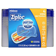 Ziploc Smart Snap Mini Rectangle Containers with Lids - Shop Food ...